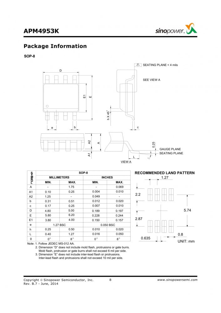 APM4953 datasheet page 8