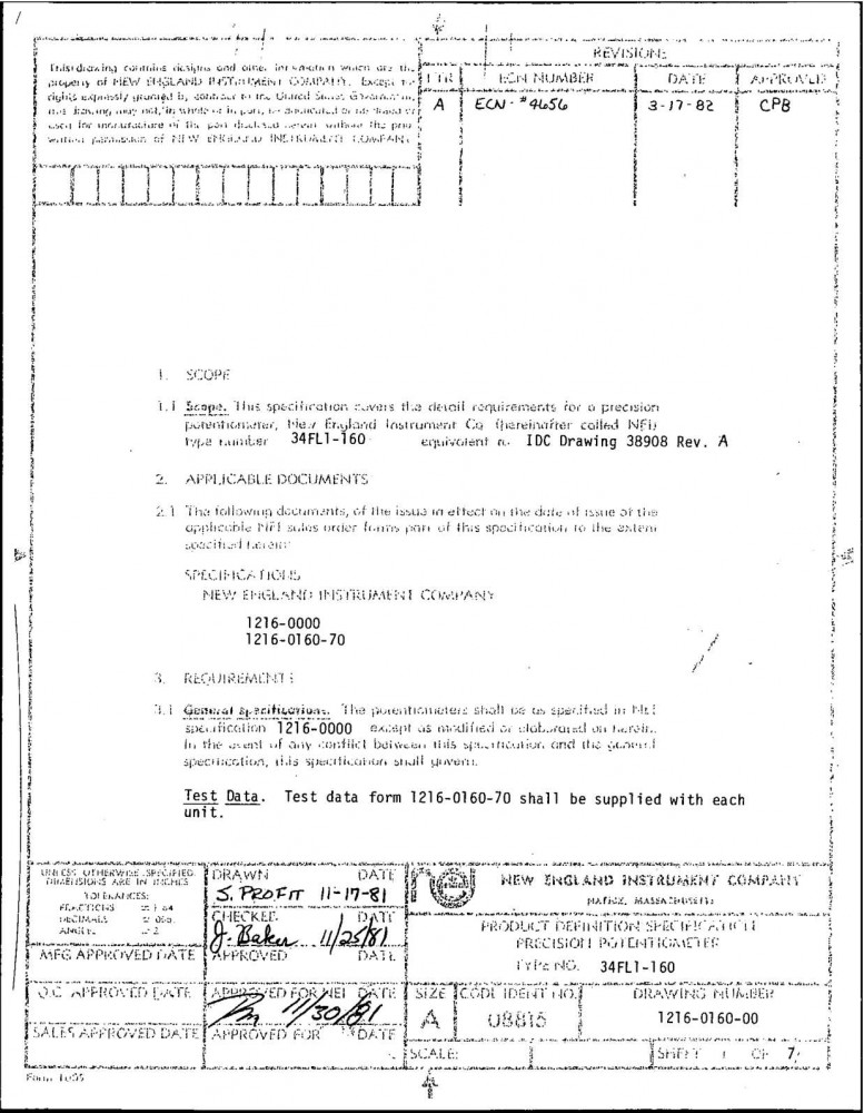 34FL1-160 technical document page 1