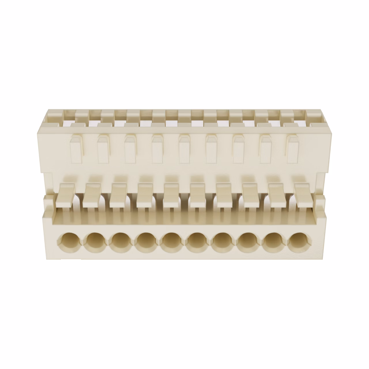 Appli-Mate RAST 2.5 Connector, 2.50mm Pitch, Female, 10 Circuits, Positions A and K Removed, Locking Pips, Slotted Endwalls, Tin Plating for sale