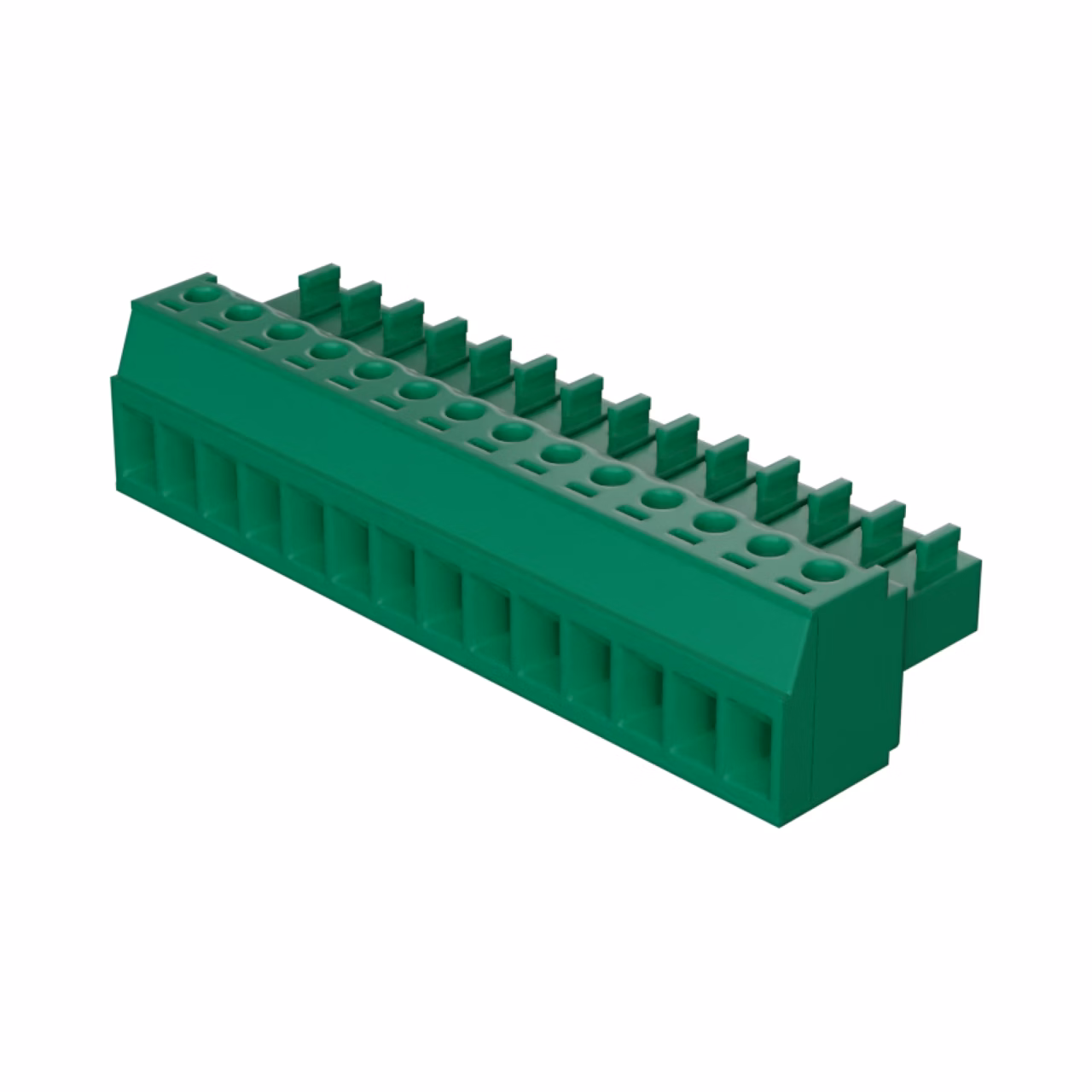 3.50mm Pitch Eurostyle Horizontal Plug, Green Housing, 14 Circuits for sale