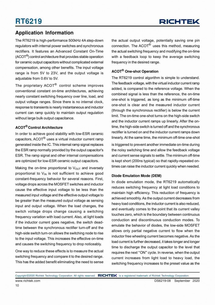 RT6219 datasheet page 10