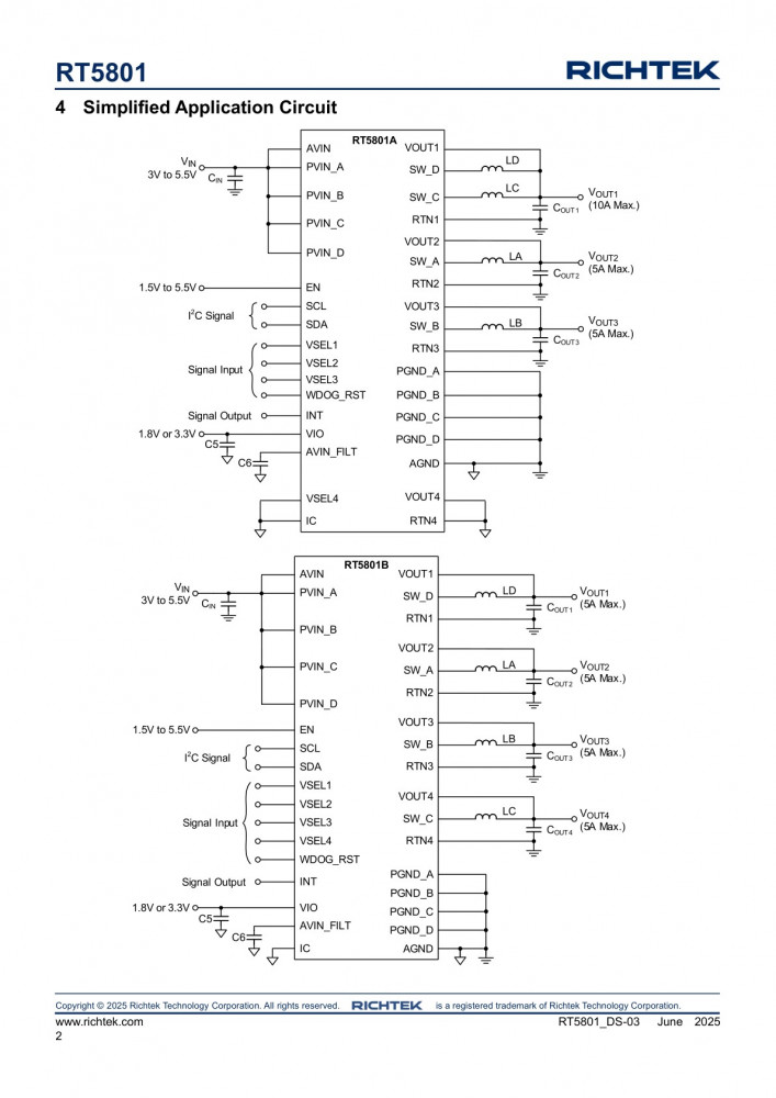 RT5801 datasheet page 2