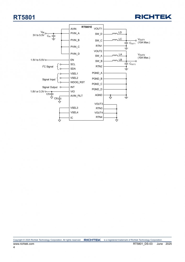 RT5801 datasheet page 4