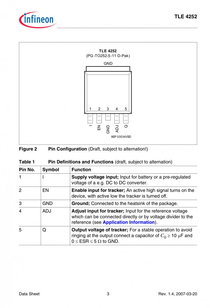 TLE4252DATMA1 datasheet page 3