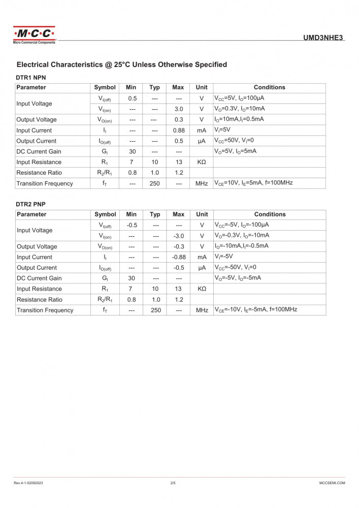 UMD3NHE3-TP datasheet page 2