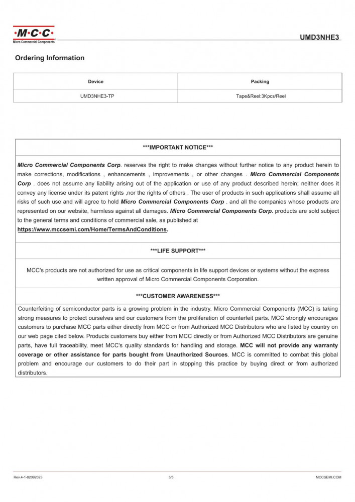 UMD3NHE3-TP datasheet page 5