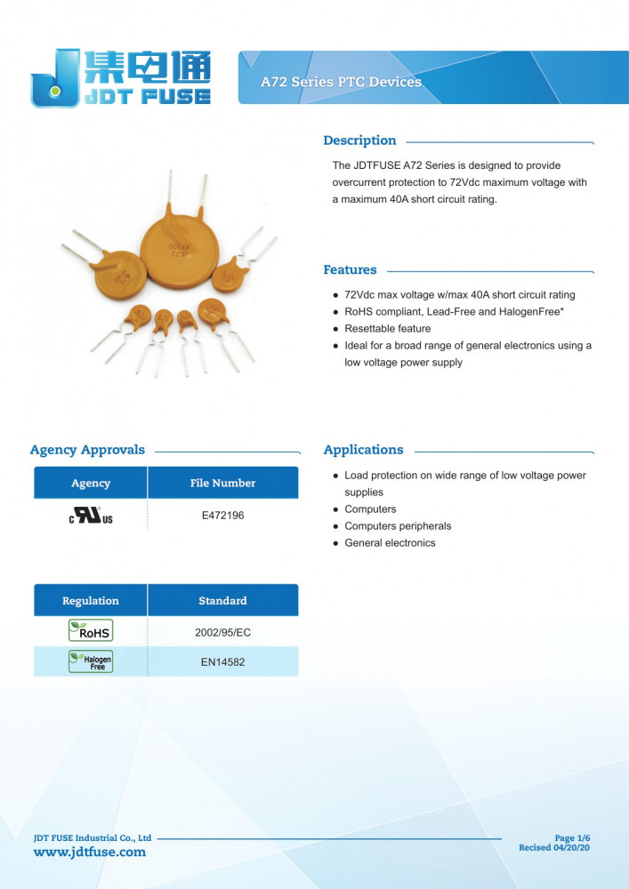 JDTfuse A72 series datasheet page 2