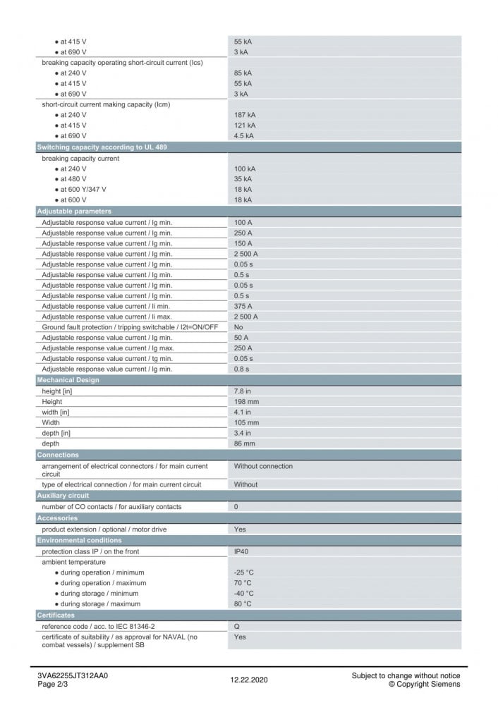3VA6225-5JT31-2AA0 technical document page 2
