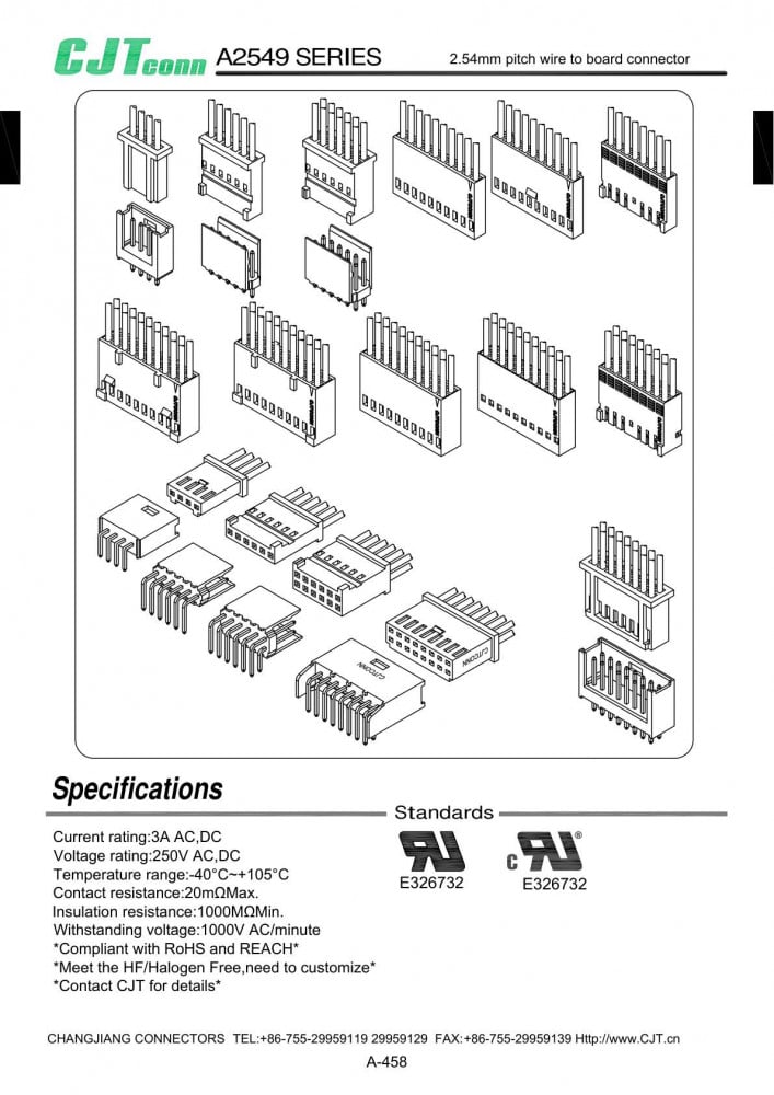 CJT A2549 series datasheet page 1