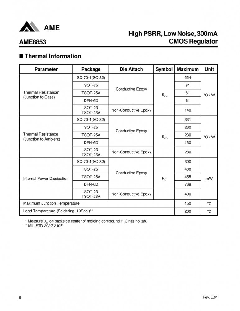 AME8853 datasheet page 6