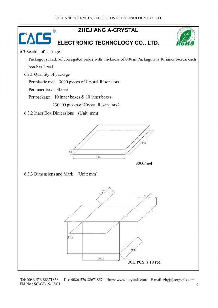 PMX206-LF specification document page 9