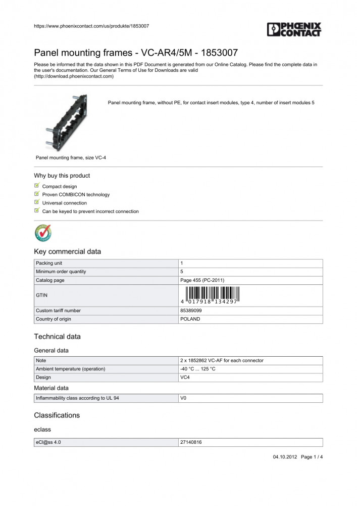 1853007 product documentation page 1