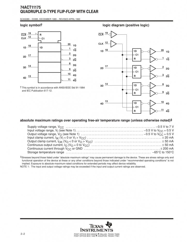 74ACT11175DW datasheet page 2