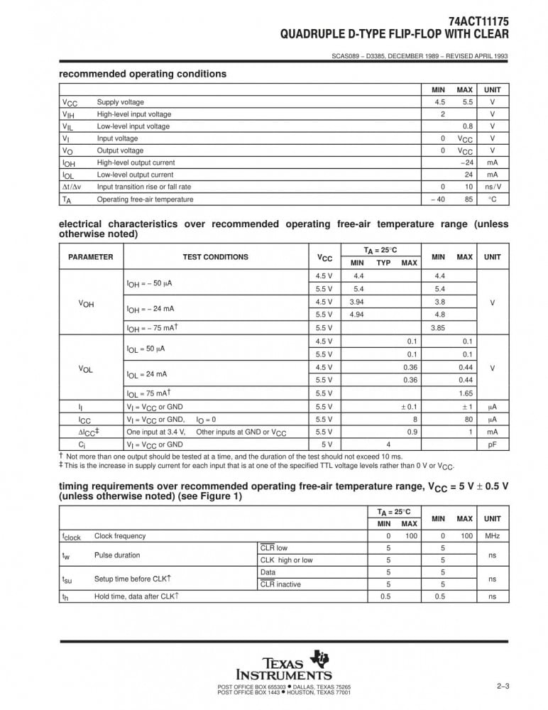 74ACT11175DW datasheet page 3