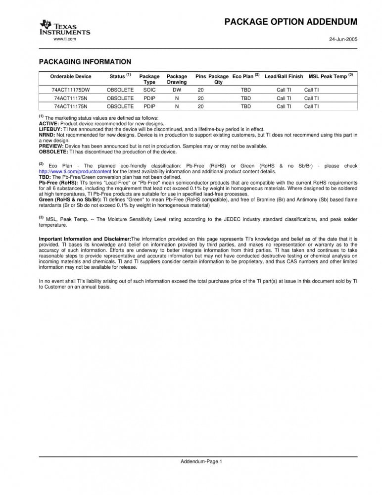 74ACT11175DW datasheet page 5