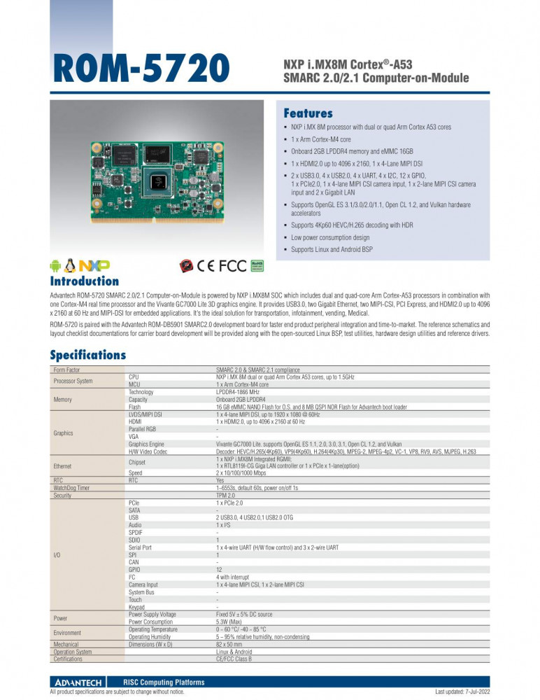 ROM-5720 technical document page 1