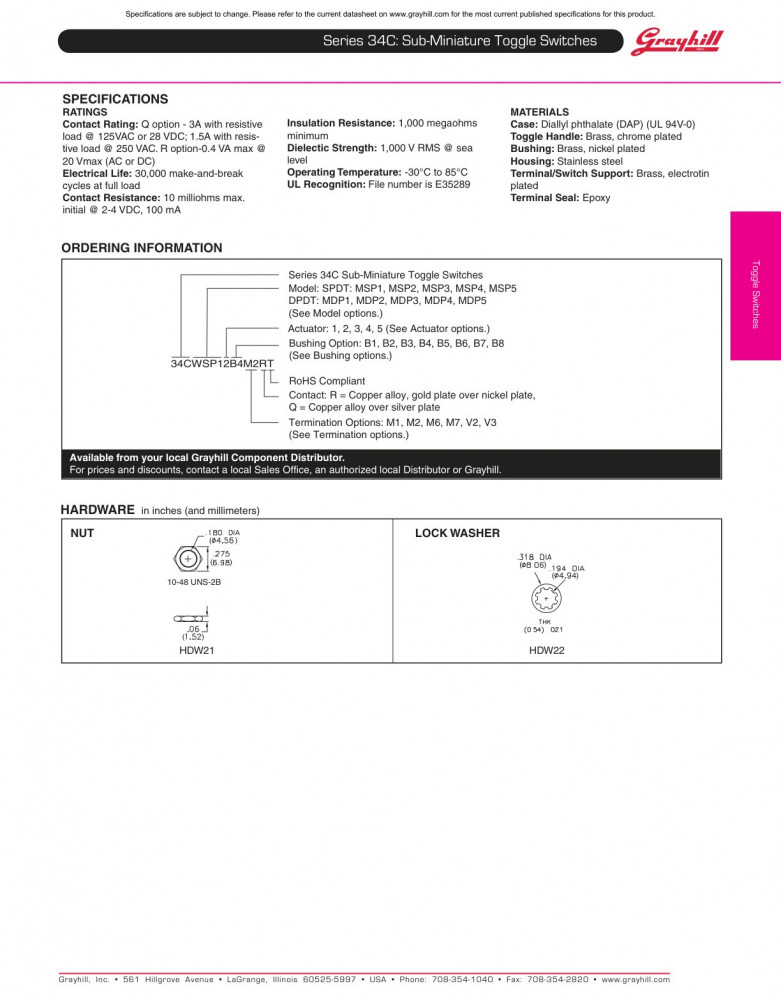 Grayhill Series 34C datasheet page 4