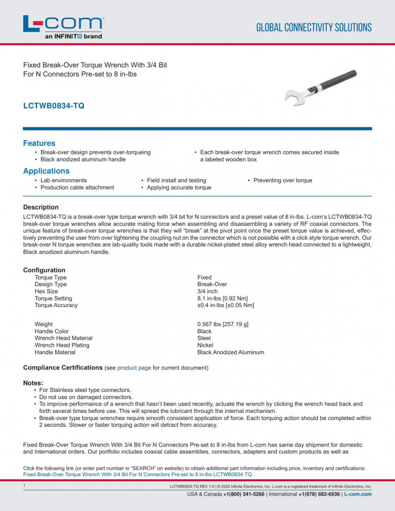 LCTWB0834-TQ technical document page 1