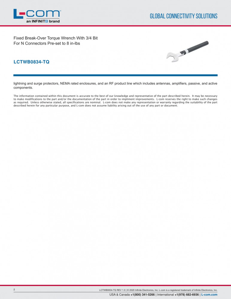 LCTWB0834-TQ technical document page 2