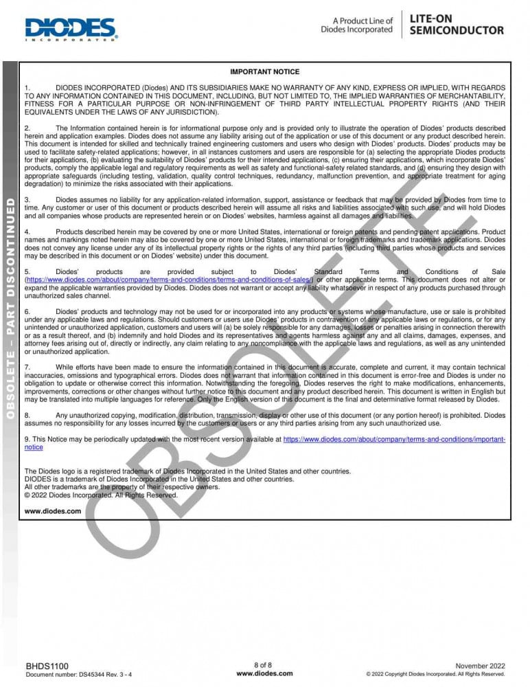 BHDS1100 datasheet page 8