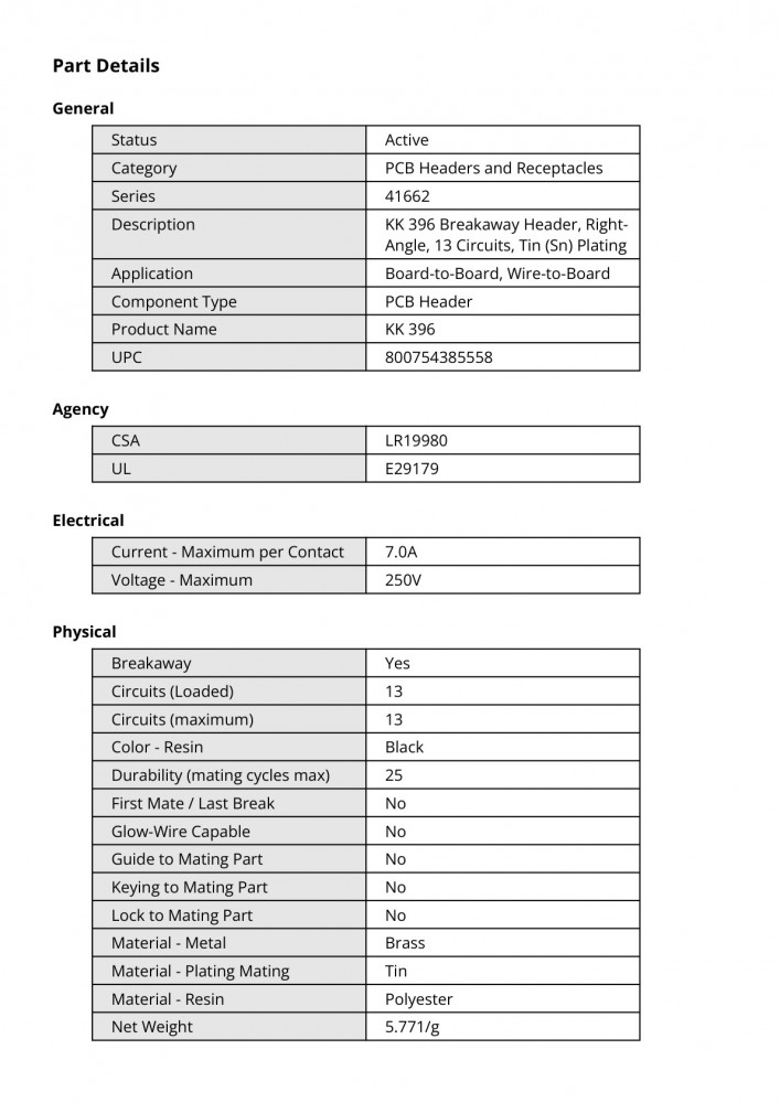 Technical document image 2 for MOLEX 26481132