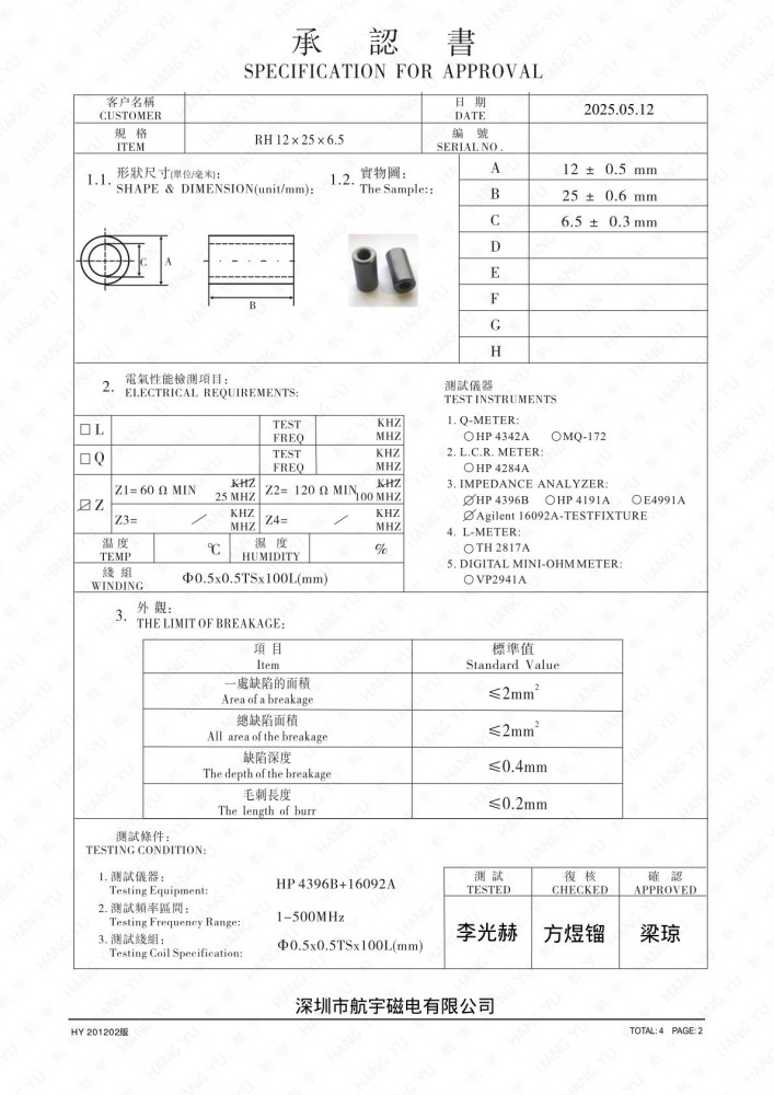 RH12×25×6.5 specification page 2