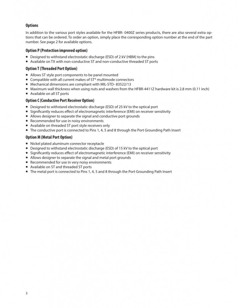 HFBR-1414TZ datasheet page 3