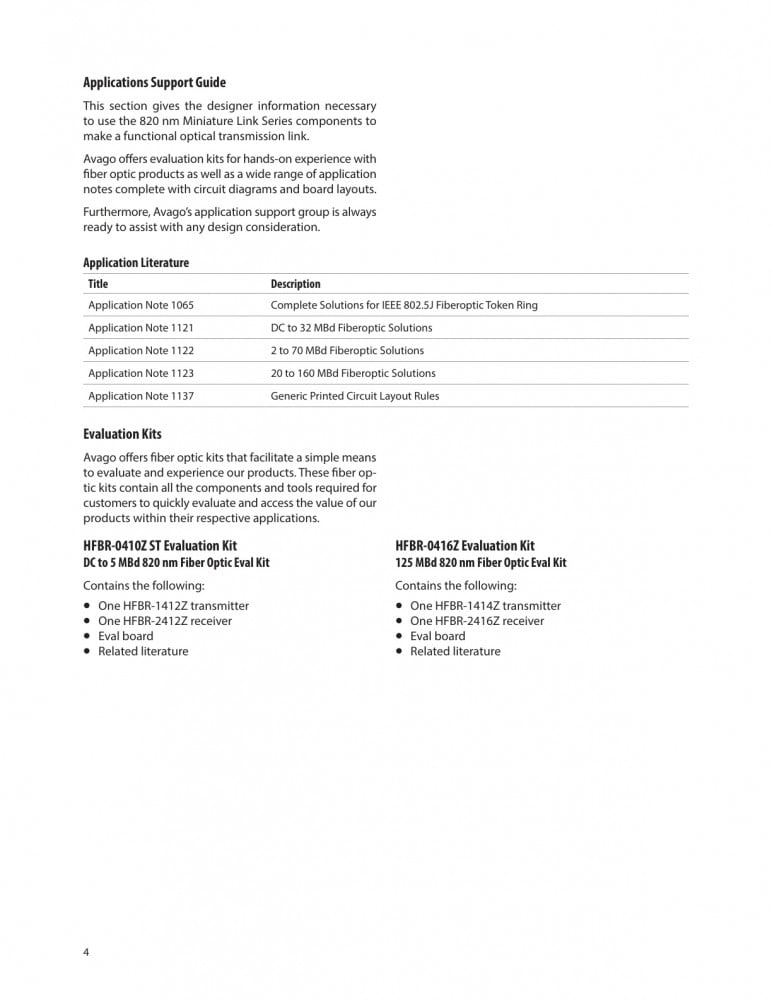 HFBR-1414TZ datasheet page 4