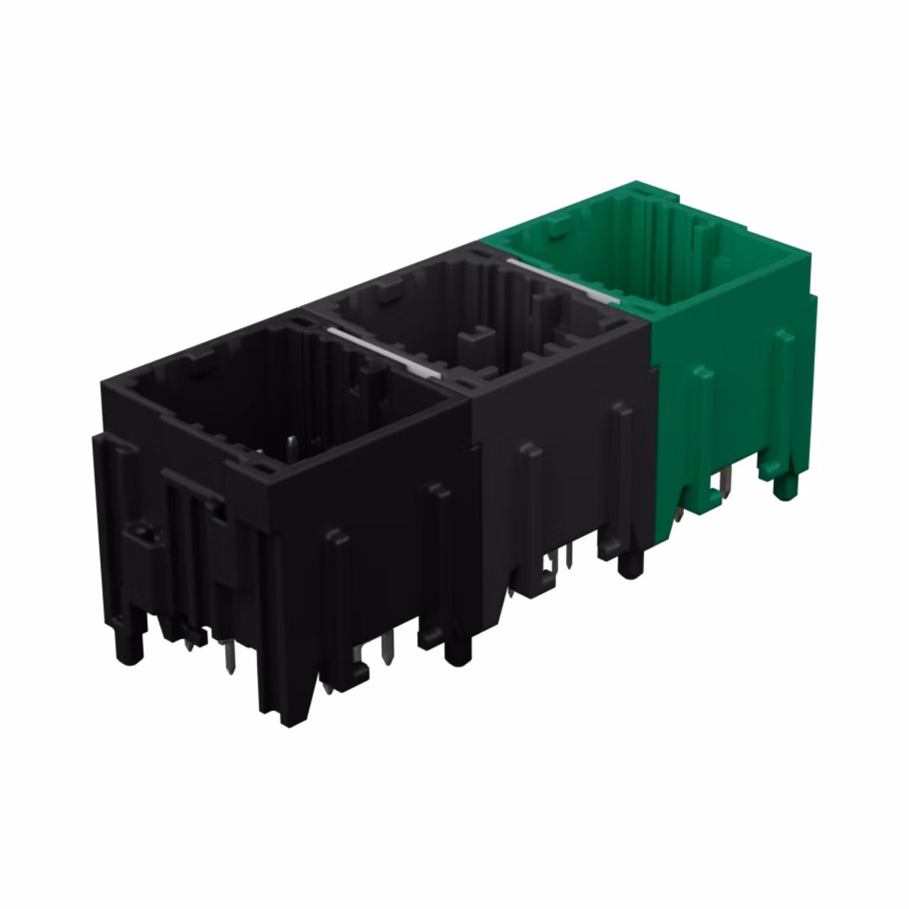 stAK50h 3 Bay Vertical Hybrid Header, 65 Circuits, Bay 1: 12 Circuits/Key 1/Black; Bay 2: 28 Circuits/Key 1/Dark Gray; Bay 3: 25 Circuits/Key 1/Green; Tray for sale