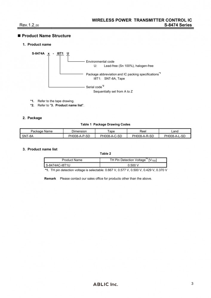 S-8474 datasheet preview, page 3