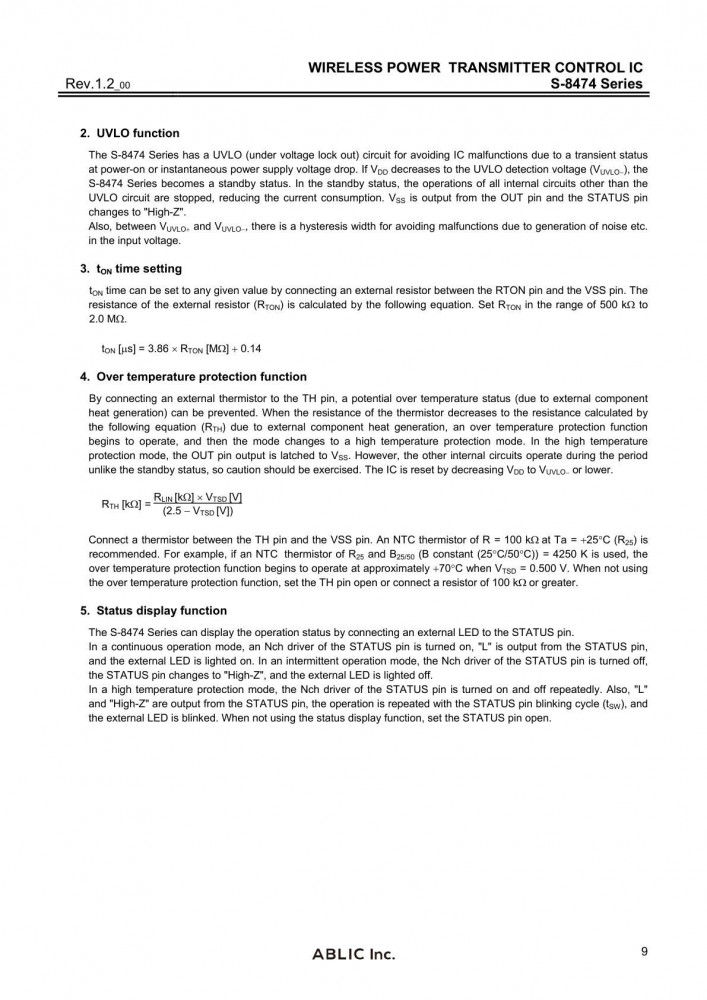 S-8474 datasheet preview, page 9