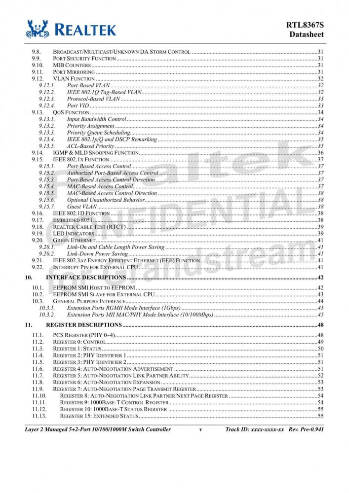 RTL8367S-CG datasheet page 5