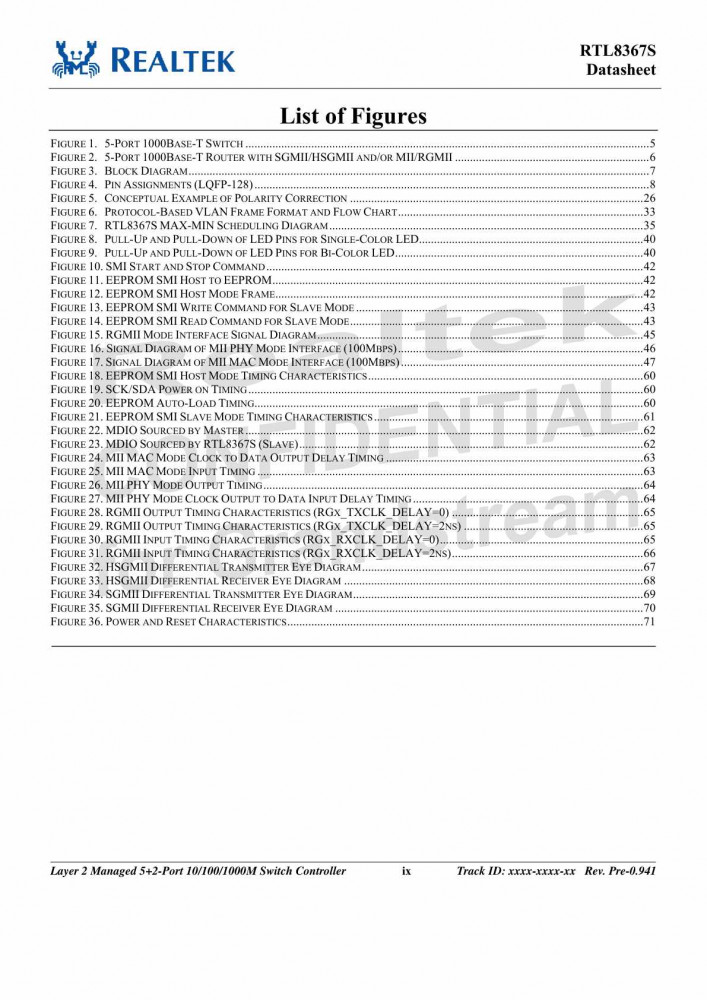 RTL8367S-CG datasheet page 9