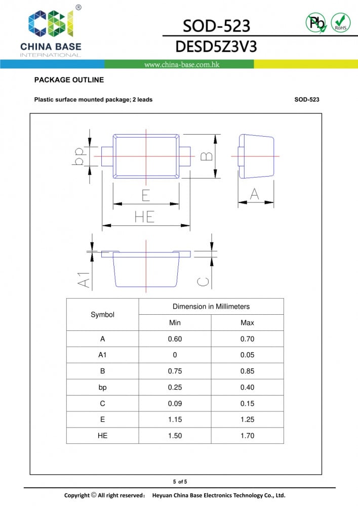 DESD5Z3V3 datasheet page 5