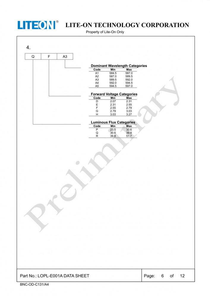 LOPL-E001A datasheet page 6