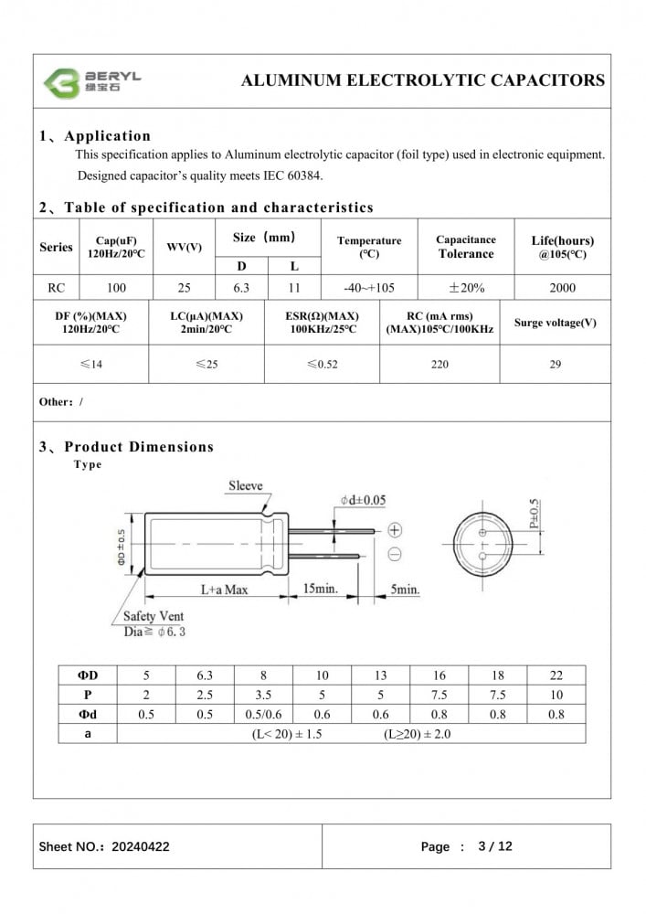 BERYL RC specification page 3