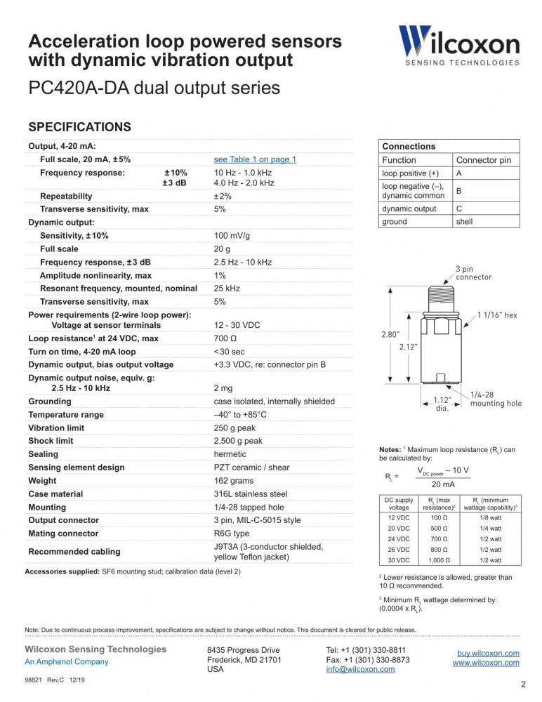 PC420A-DA series documentation page 2