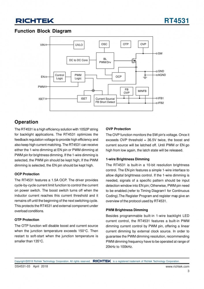 RT4531 datasheet page 3