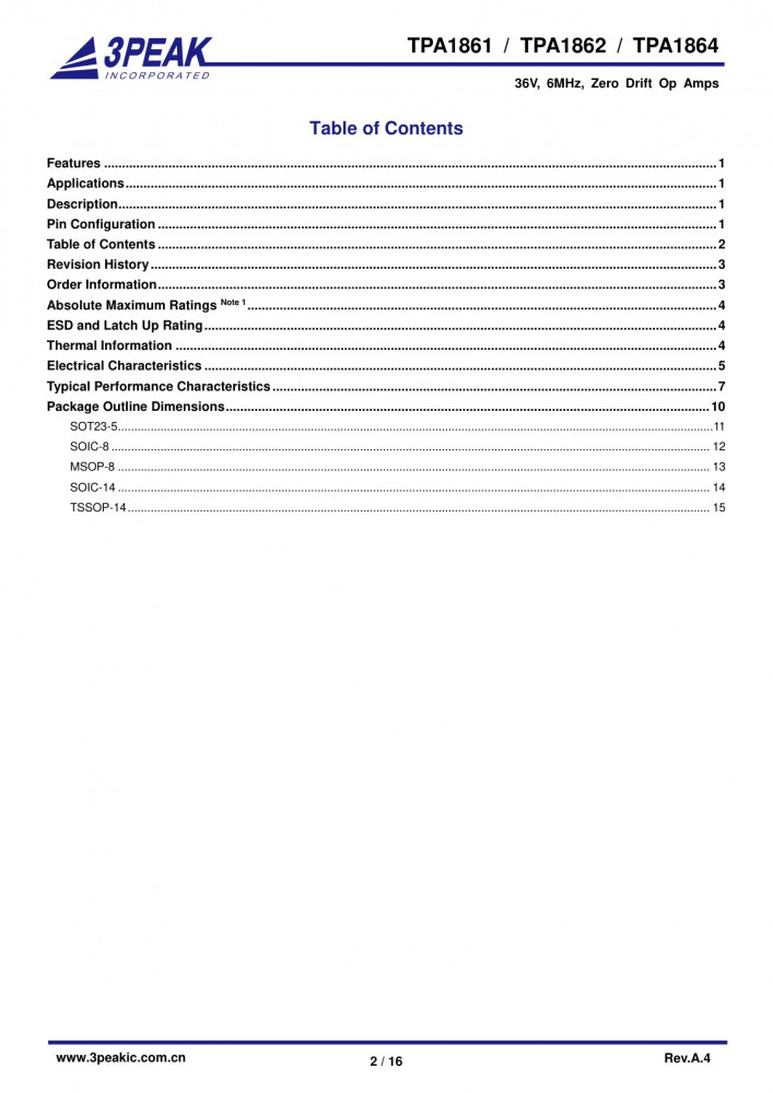 TPA1864-SR datasheet page 2
