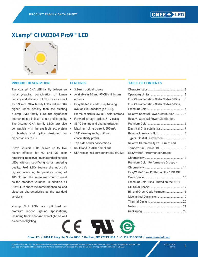 CHA0304-Pro9 datasheet page 1