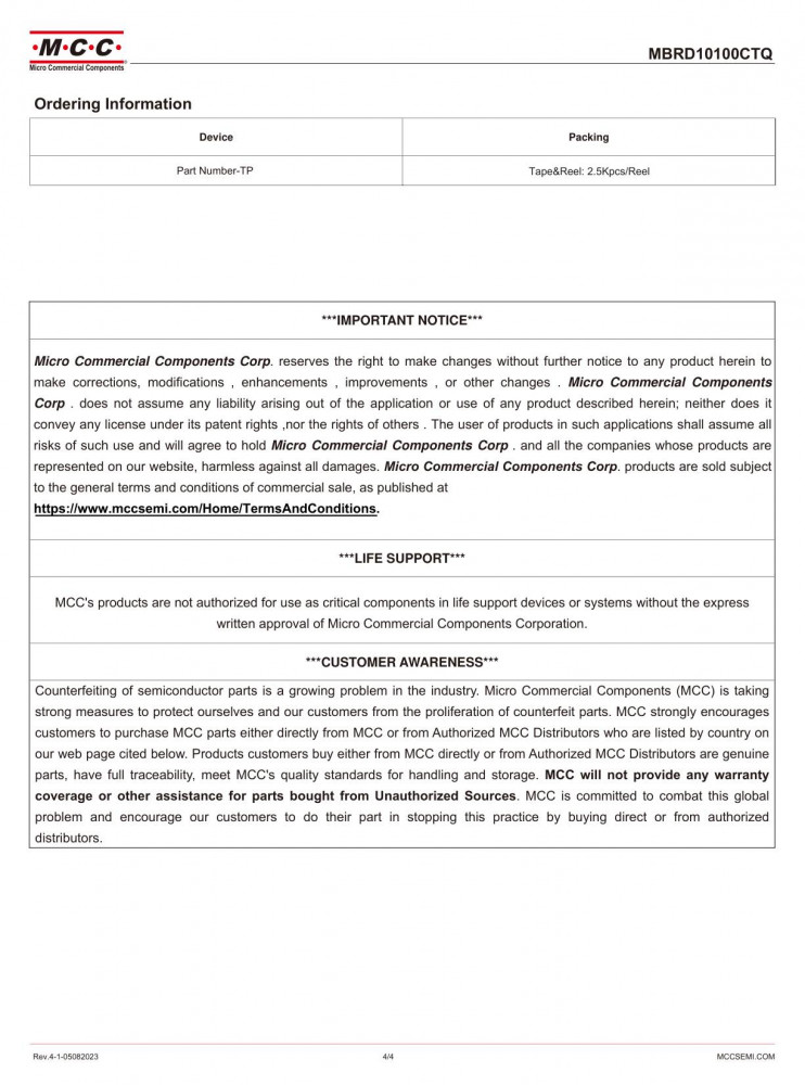 MBRD10100CTQ-TP datasheet page 4