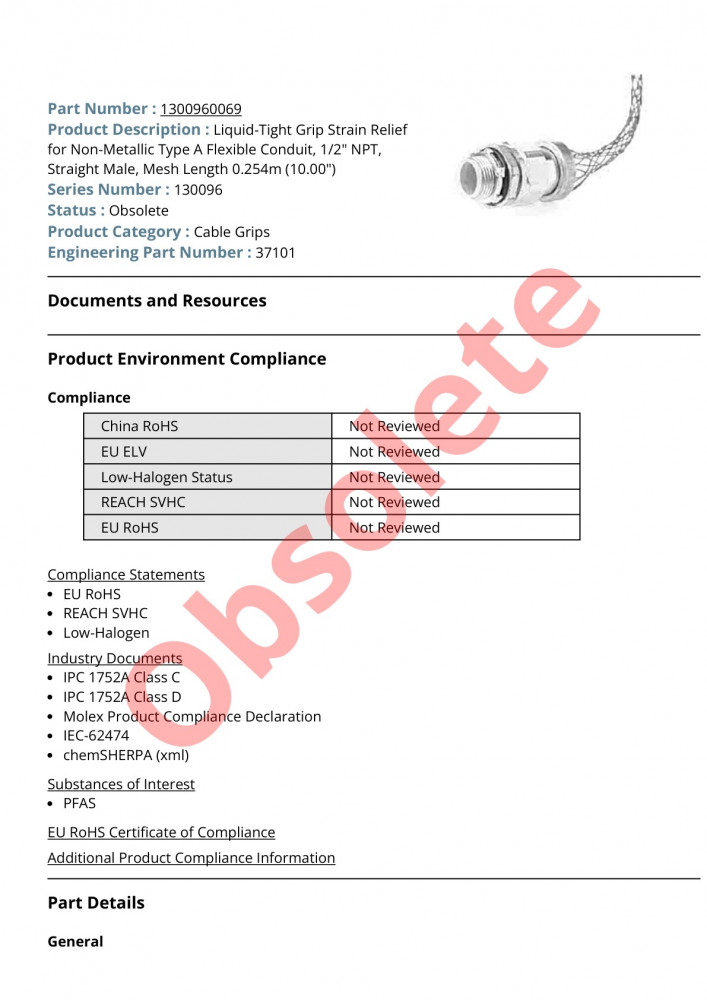 MOLEX 1300960069 document page 1
