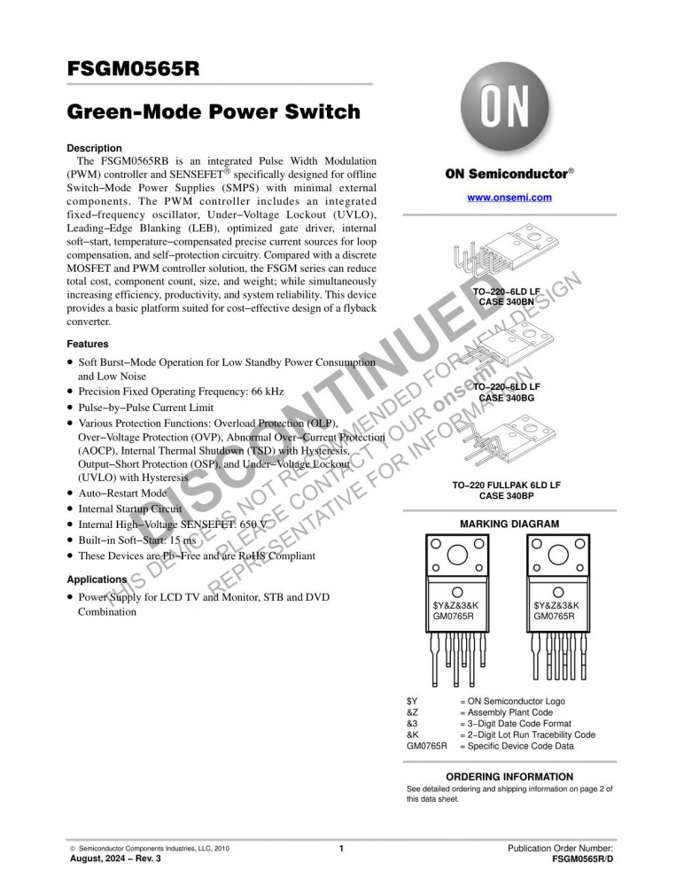 FSGM0565R datasheet page 1