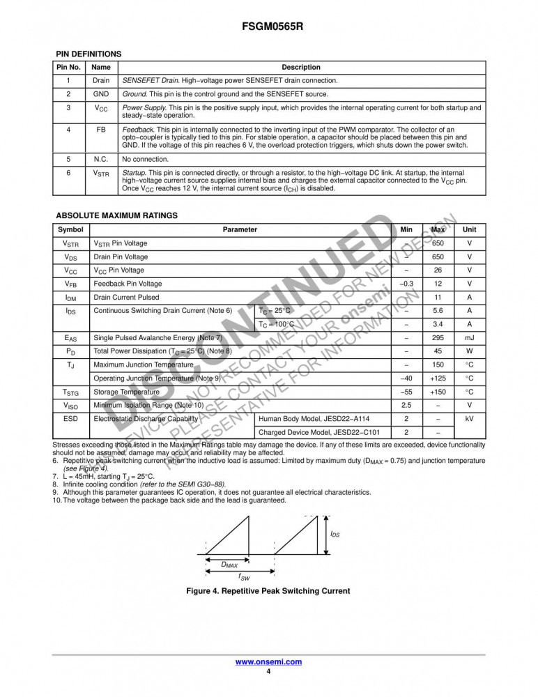 FSGM0565R datasheet page 4