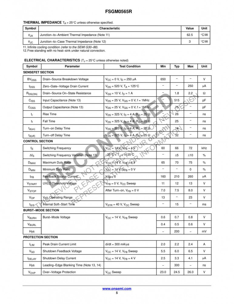 FSGM0565R datasheet page 5