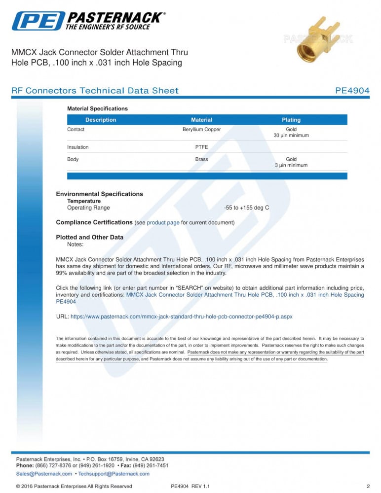 PE4904 datasheet page 2