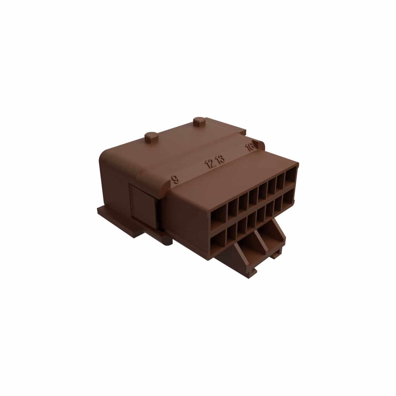 3.33mm / 6.00mm Pitch Hybrid Male Inline Housing, Dual Row, 16 Circuits,  Brown for sale