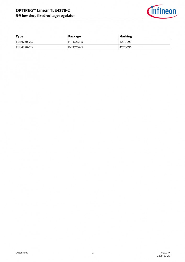 TLE4270 datasheet page 2