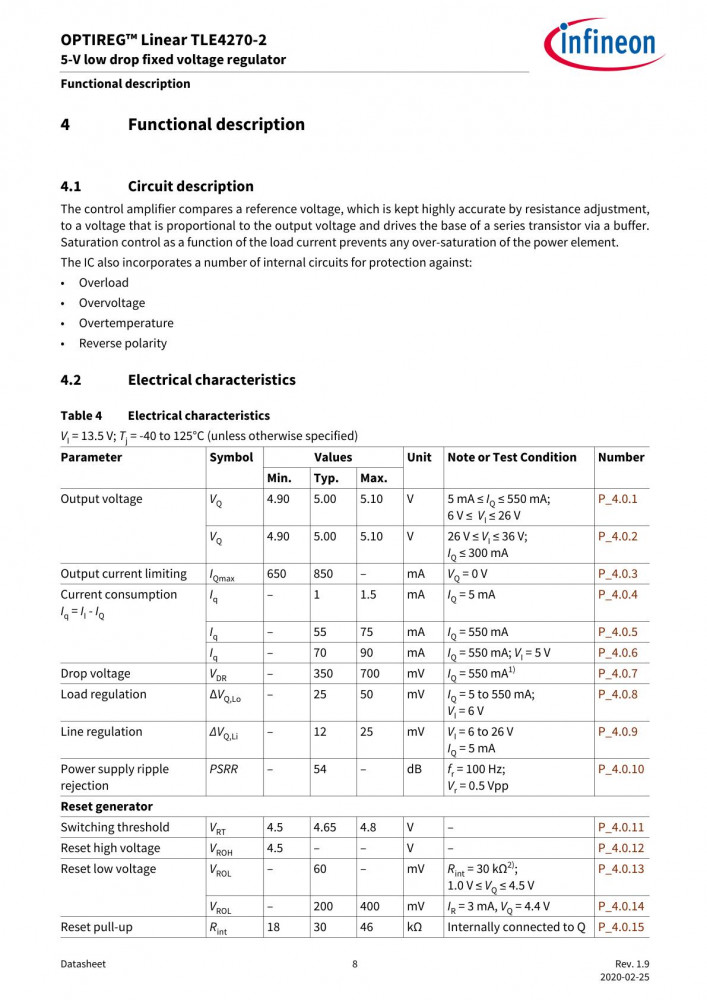 TLE4270 datasheet page 8
