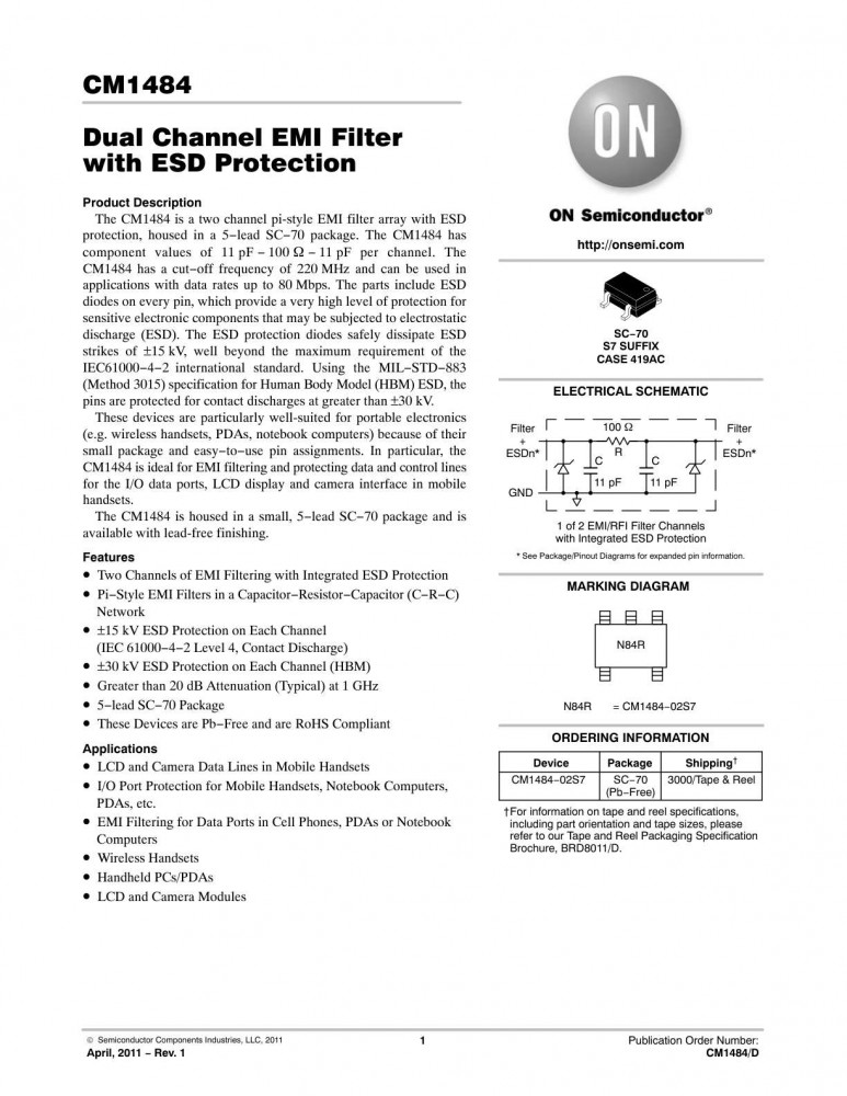 CM1484 datasheet page 1